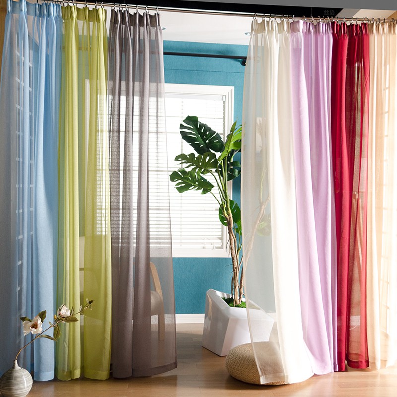 [7 Color] Langsir Jarang Modern Color Sheer Curtain Tulle Living Room ...