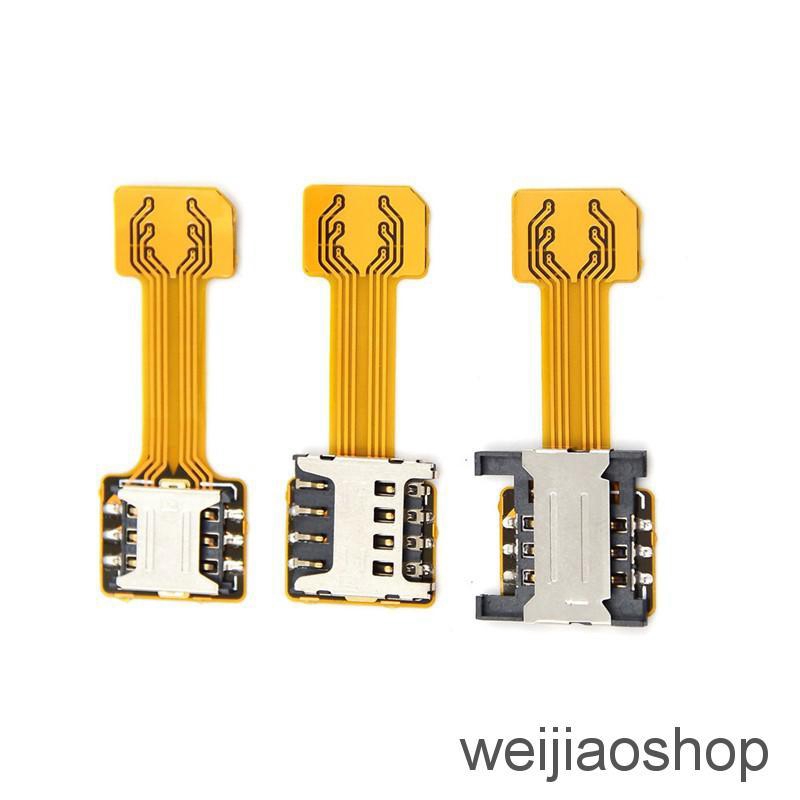 WEIJIAOSHOP Hybrid Dual Micro Nano SIM Card Adapter Converter Extension ...