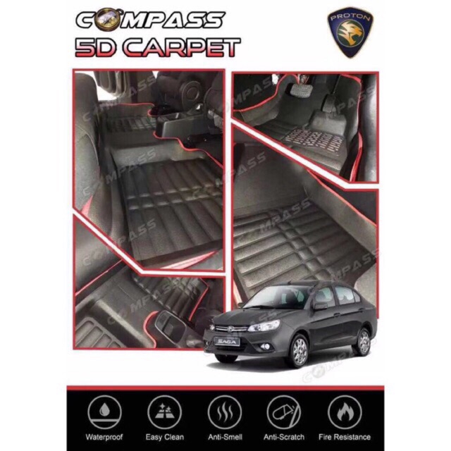 1SET💥 PROTON SAGA VVT 2016 - 2022 SAGA MC2 5D CARPET PU LEATHER CUSTOM ...