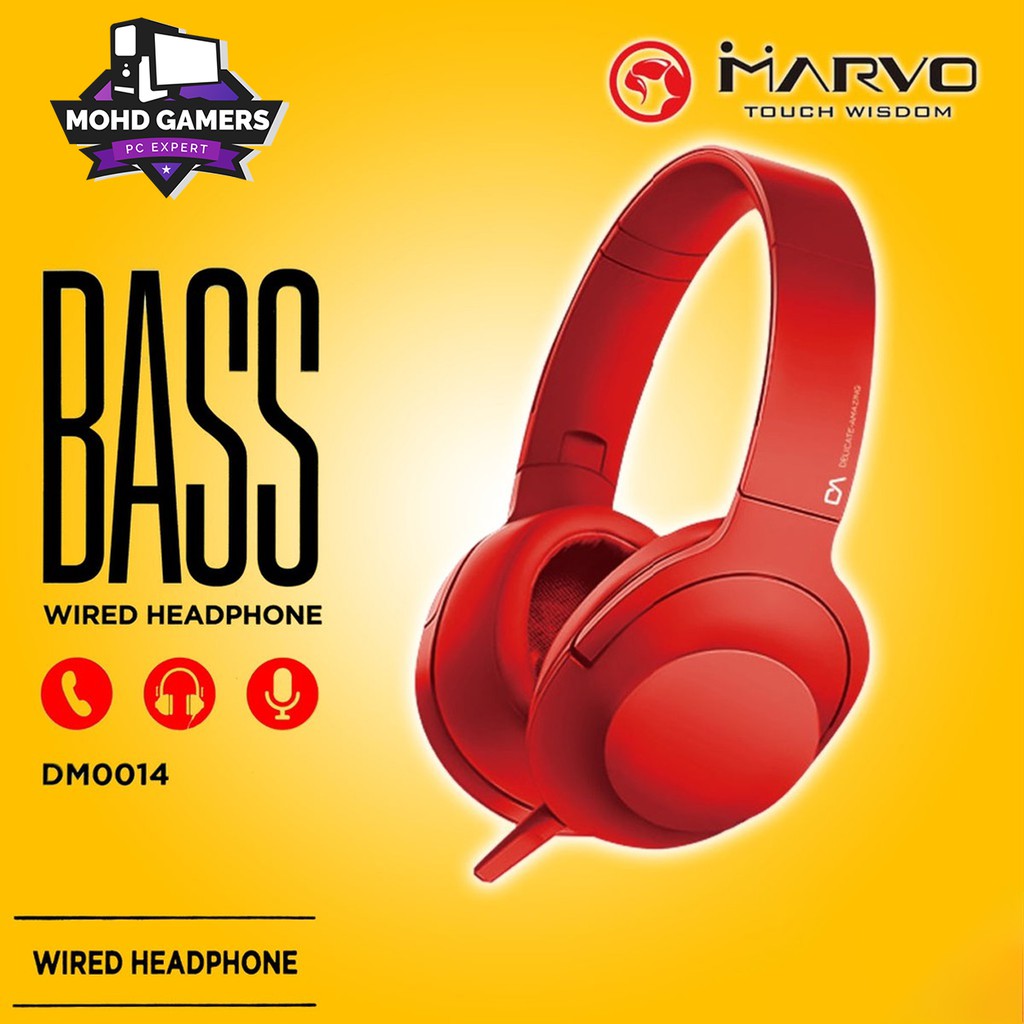 MARVO DM0014 BASS WIRED HEADPHONE WITH MIC | Shopee Malaysia