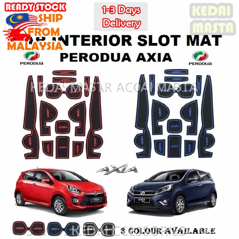 Perodua AXIA Interior Slot Mat (READY STOCK) Storage Tank Mat Car ...