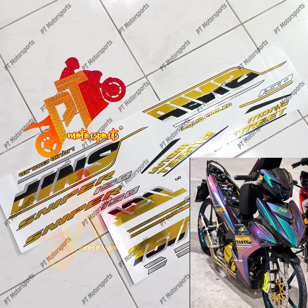 Y15 Y15ZR Sniper Sticker Gold Chrome Special Custom Body Stripe ...