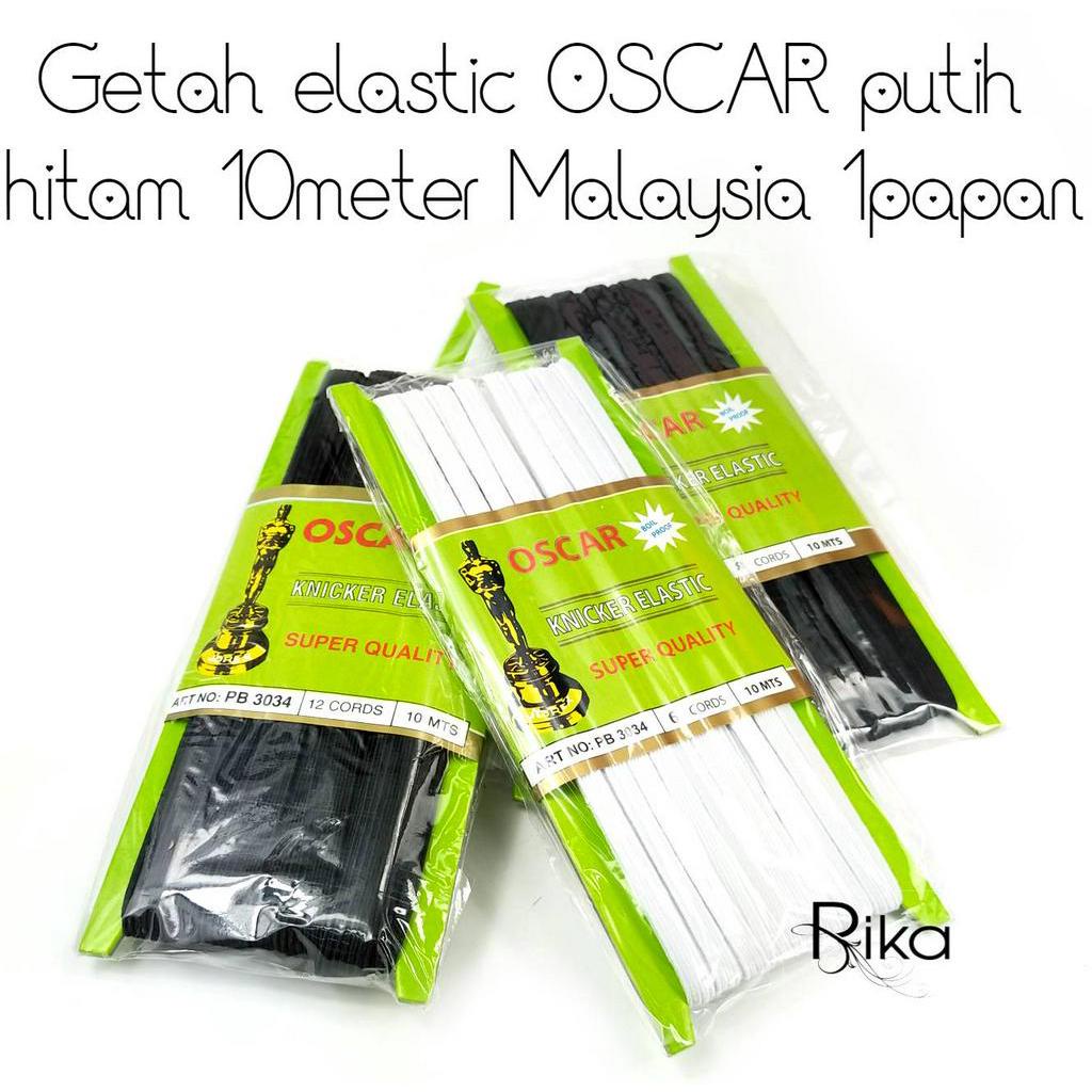 Getah elastic OSCAR putih hitam 10meter Malaysia 1papan | Shopee Malaysia
