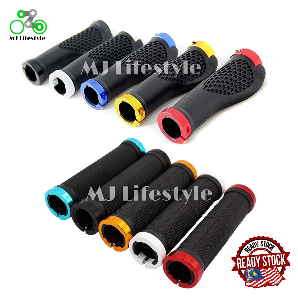 🔥(1 Pair) PREMIUM Bicycle Soft Rubber Handle Grip With Alloy Lock Clamp ...