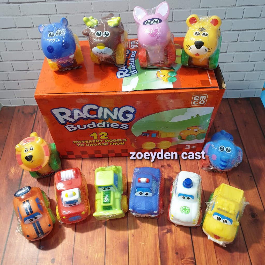 Emco racing buddies animal cars have wheels, unit price | Shopee Malaysia