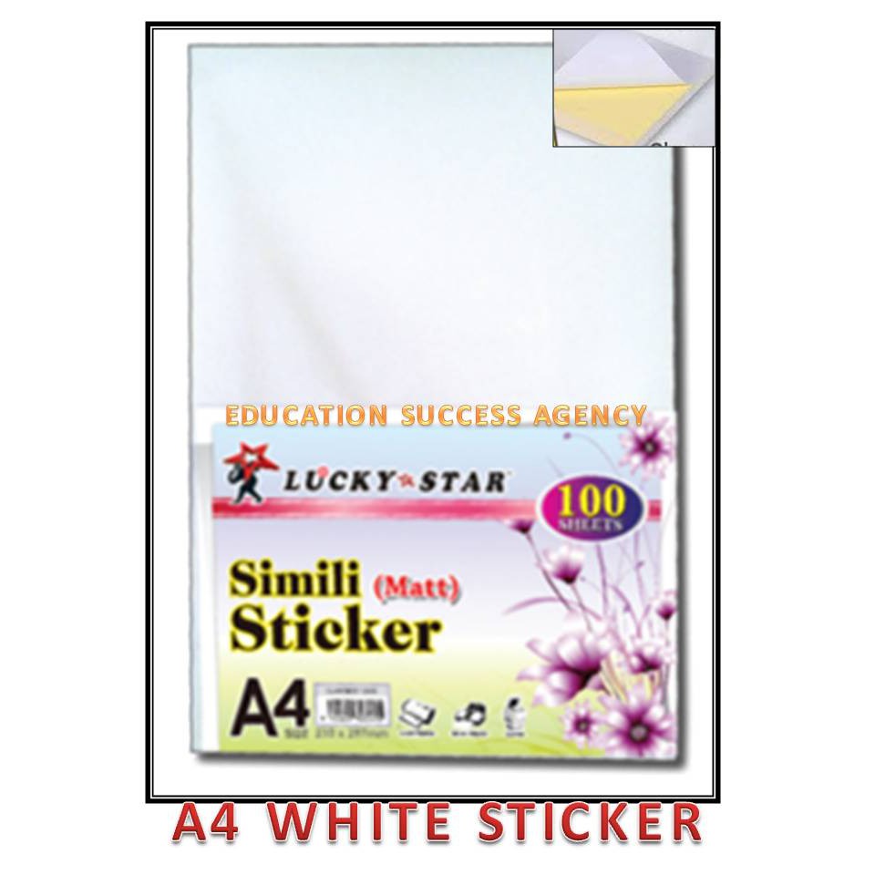 (ESA) LUCKY STAR A4 SIMILI STICKER ( 210 x 297mm) | Shopee Malaysia