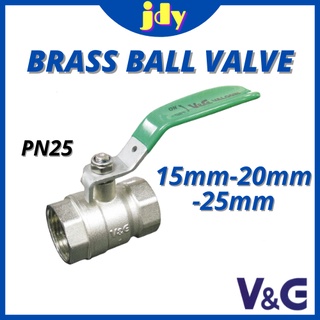 V&G Brass Nickel Plated Handle Ball Valve PN25 15mm 20mm 25mm 1/2" 3/4 ...