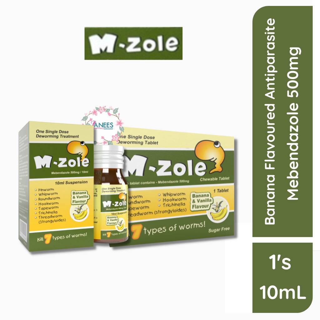 M-Zole Chewable Tablet & Syrup - Anti Parasite: Ubat Cacing | Shopee ...