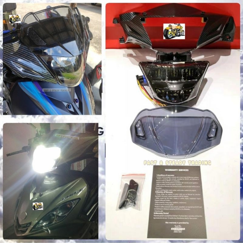 ZHI.PAT GP LED HEAD LAMP + UPPER COVER + VISOR SMOKE ZHIPAT LC135 V1 ...