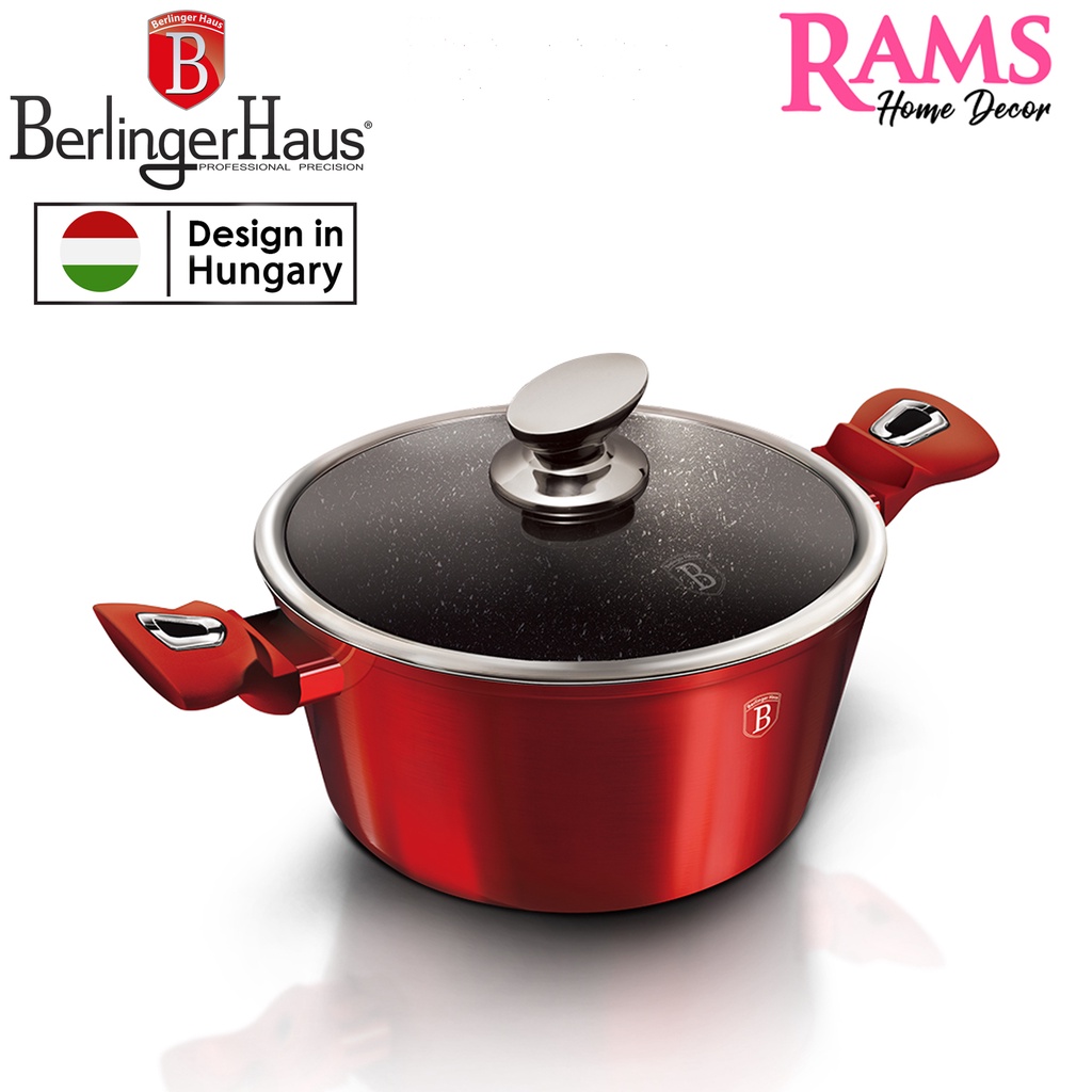 Berlingerhaus 20cm Induction Non Stick Casserole with Glass Lid ...