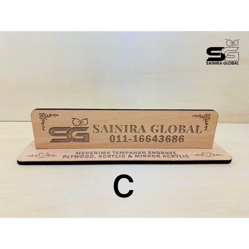 PREMIUM PERSONALIZE DESK NAME PLATE / STAND TABLE NAME / STAND MEJA ...