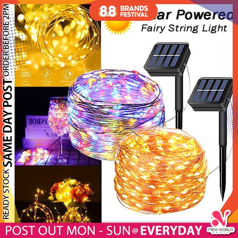 Goods in stock 《 𝟴 𝗠𝗢𝗗𝗘𝗦 𝗪𝗔𝗧𝗘𝗥𝗣𝗥𝗢𝗢𝗙 》 100 200 LED Solar Fairy String ...