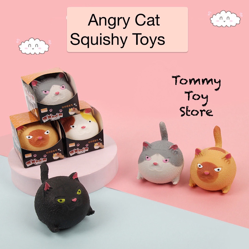 🔥 Fast Ship 🔥 Angry Cat Squishy Toys Stress Relief Toys Fidget Toys ...