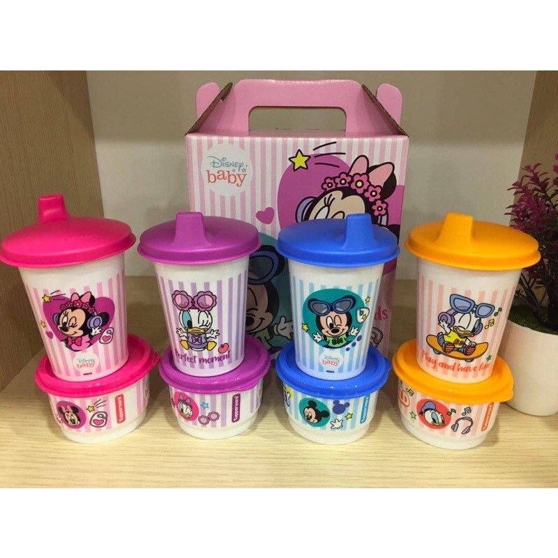 Original Tupperware Disney Baby Set/ Mickey Minnie/ Donald Duck/ cawan ...