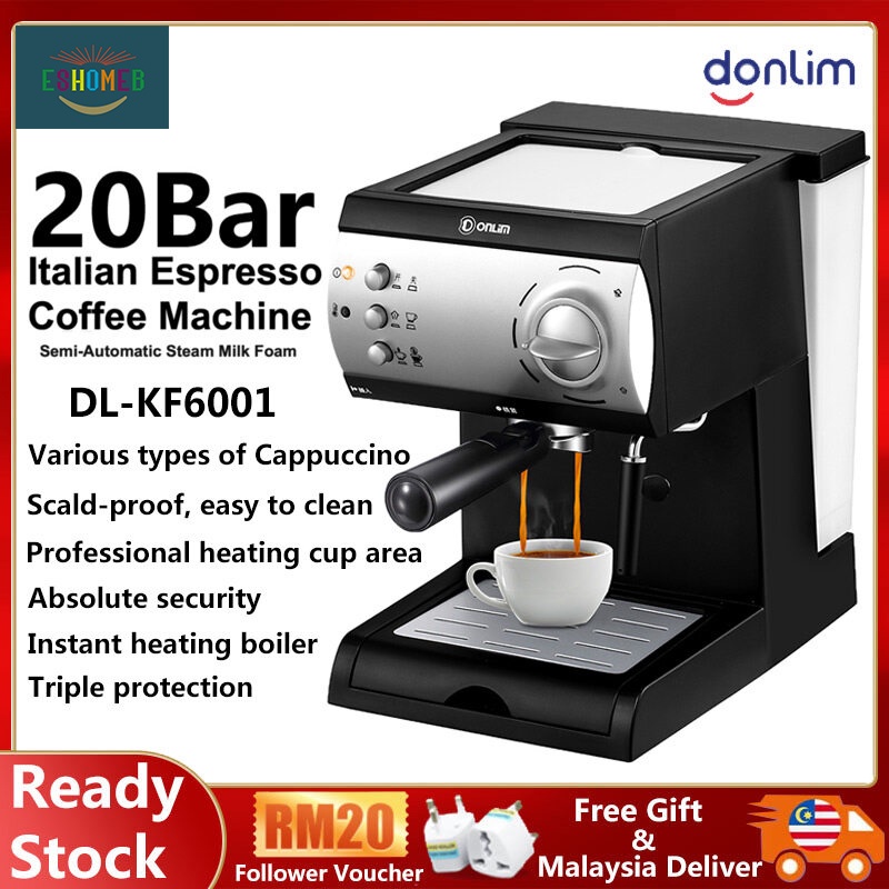 Ready Stock Donlim DL-Kf6001 (Ship Fast 1-2 Days) Semi-Auto Espresso ...