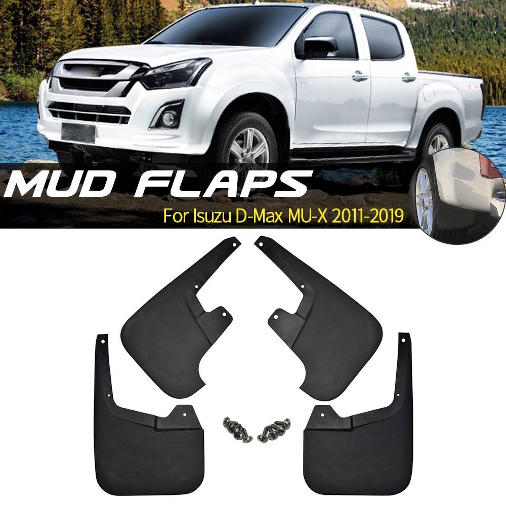 4PCS Mud Flaps Mudguards Splash Guards Fender For ISUZU D-MAX DMAX MU-X ...