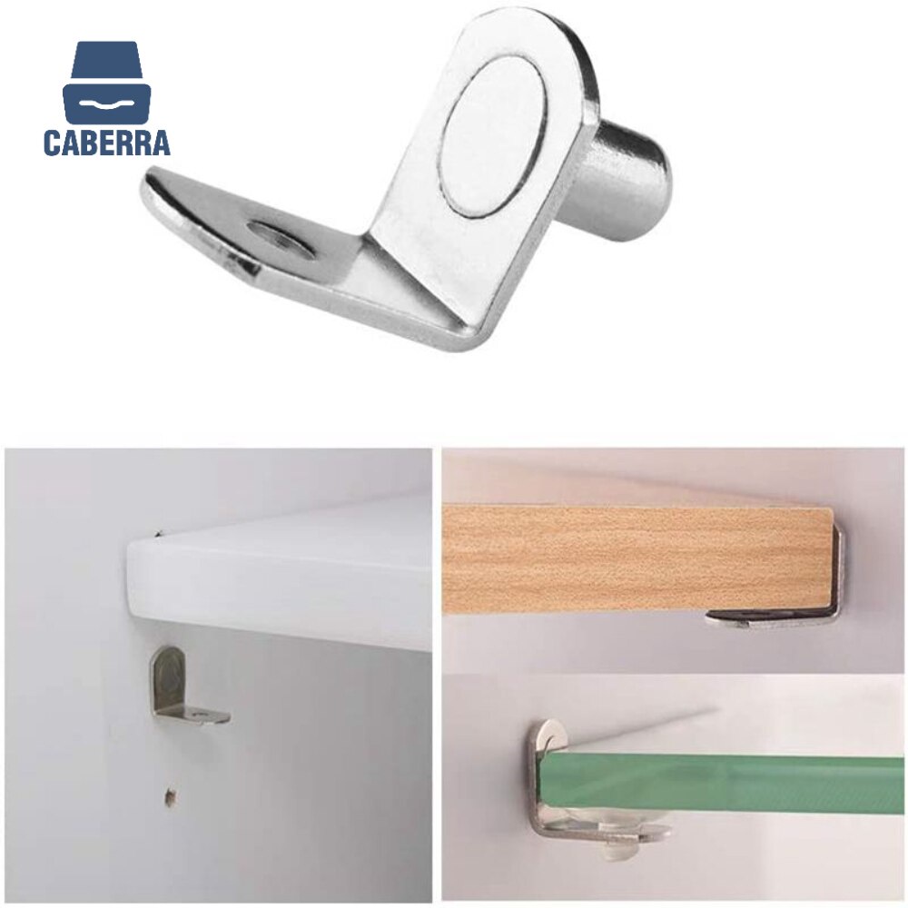 20Pcs Iron Shelf Brackets Support Pin Silver Shelves Seperator Fixed ...