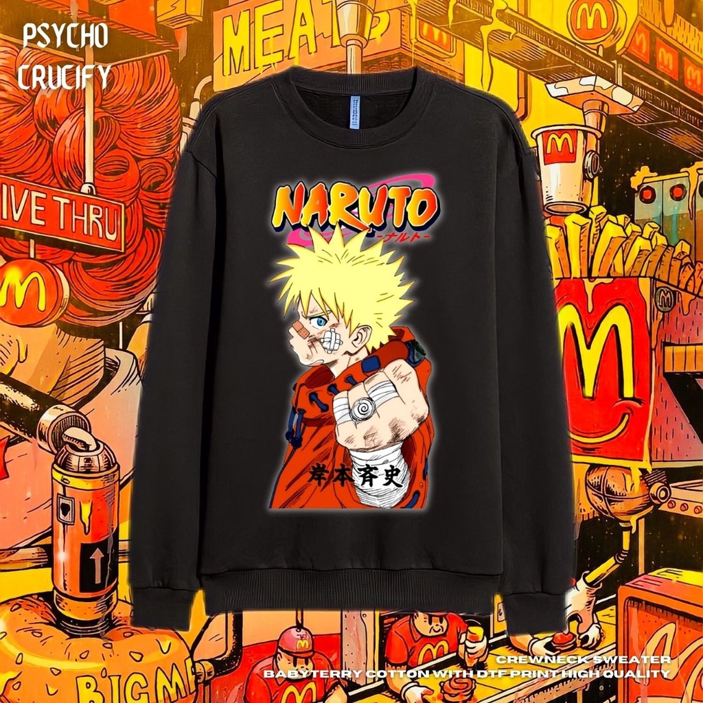 Naruto Cartoon Round Neck Sweater Psycho Crucify Uzumaki | Pattern ...