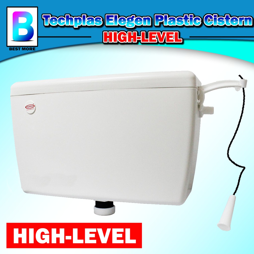 TECHPLAS Elegen Plastic Toilet Cistern High Level 9L Jamban Kotak Kotak ...
