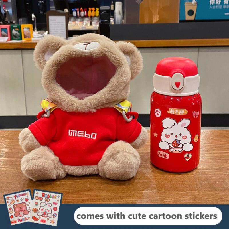 Cartoon Cute Bear Water Bottle botol air viral Thermos Mug Kettle with ...