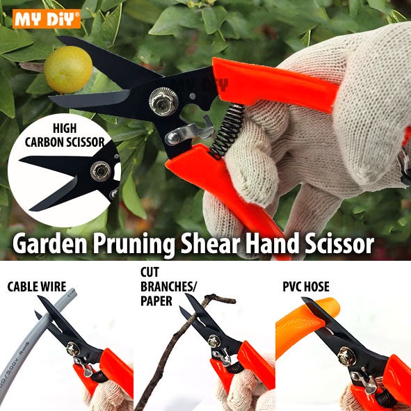 MYDIYHOMEDEPOT - HIGH CARBON GARDEN SCISSOR / GARDEN PRUNING SHEAR HAND ...