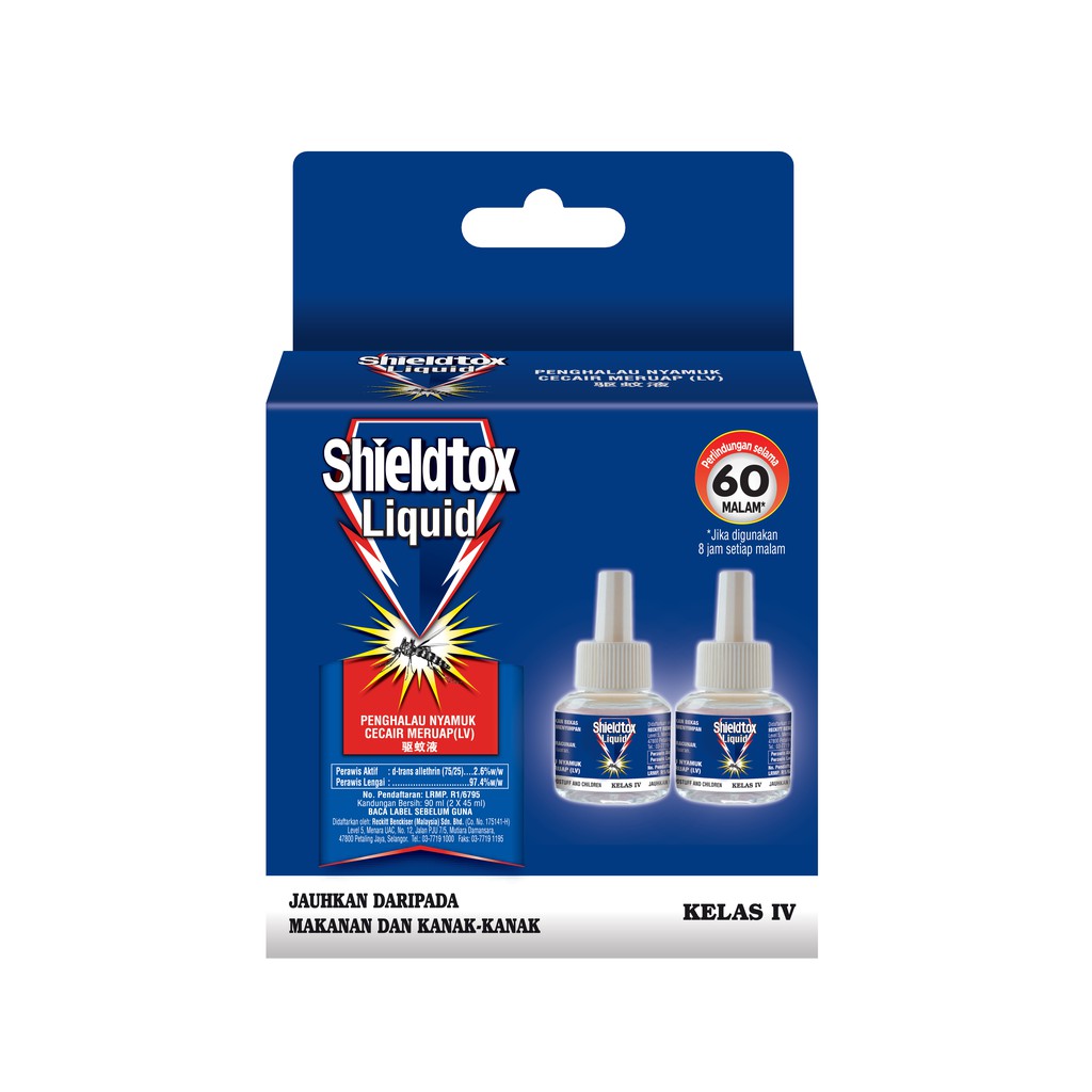 Shieldtox Liquid Refill 60 Nights (45ml x 2) Original (Blue) / Protect ...