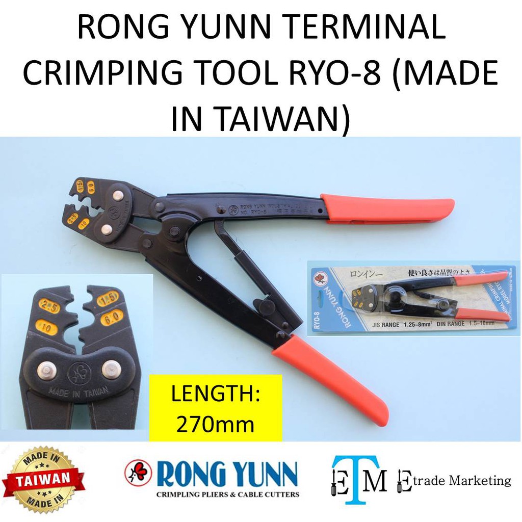 RONG YUNN TERMINAL CRIMPING TOOL RYO-8 (MADE IN TAIWAN) | Shopee Malaysia