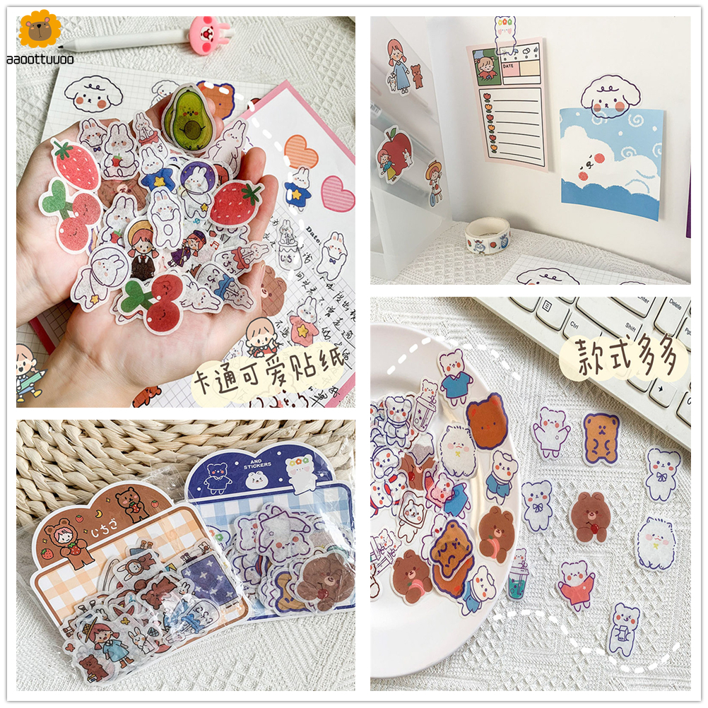 Cartoon Characters Paper Stickers Ins Hand Account Stickers Cup Mobile ...