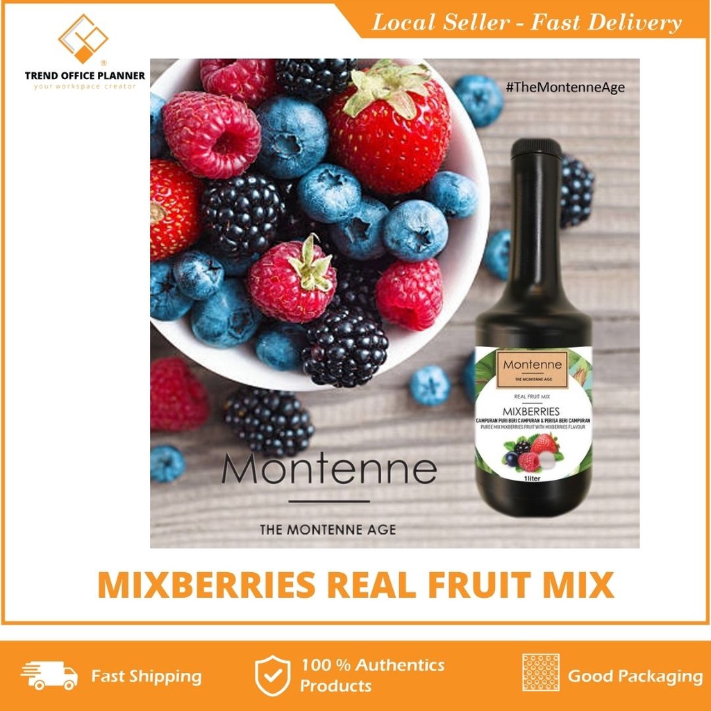 MONTENNE Mixberries Real Fruit Mix (1000ml) Milkshake Ice Blended ...