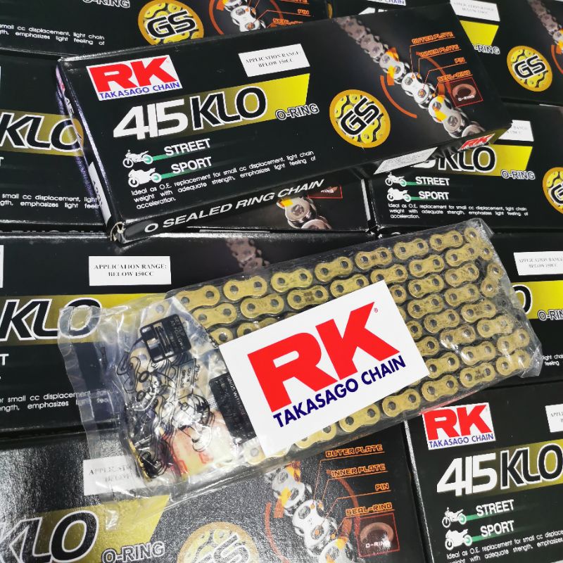 ORIGINAL RK O-RING CHAIN GS415KLO / GS428KLO 122L 132L TAKASAGO CHAIN ...