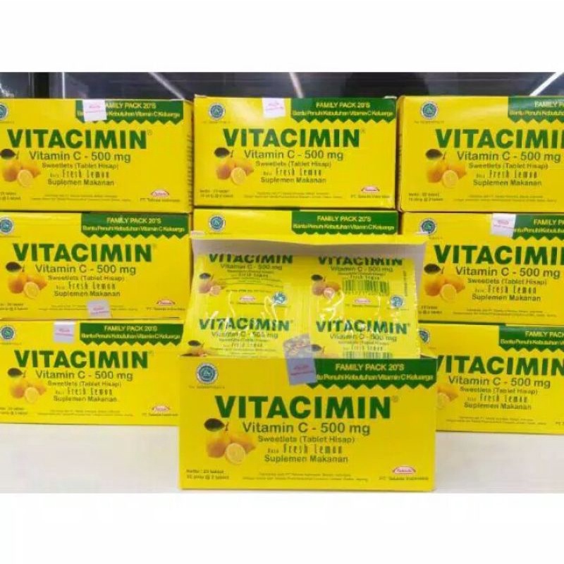 Vitacimin Family Pack 20 Tablets Vitamin C 500mg (Without Box) | Shopee ...