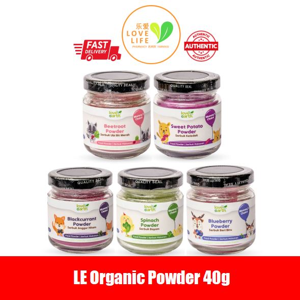 Love Earth Organic Food Powder 40g - Blueberry / Blackcurrant / Spinach ...
