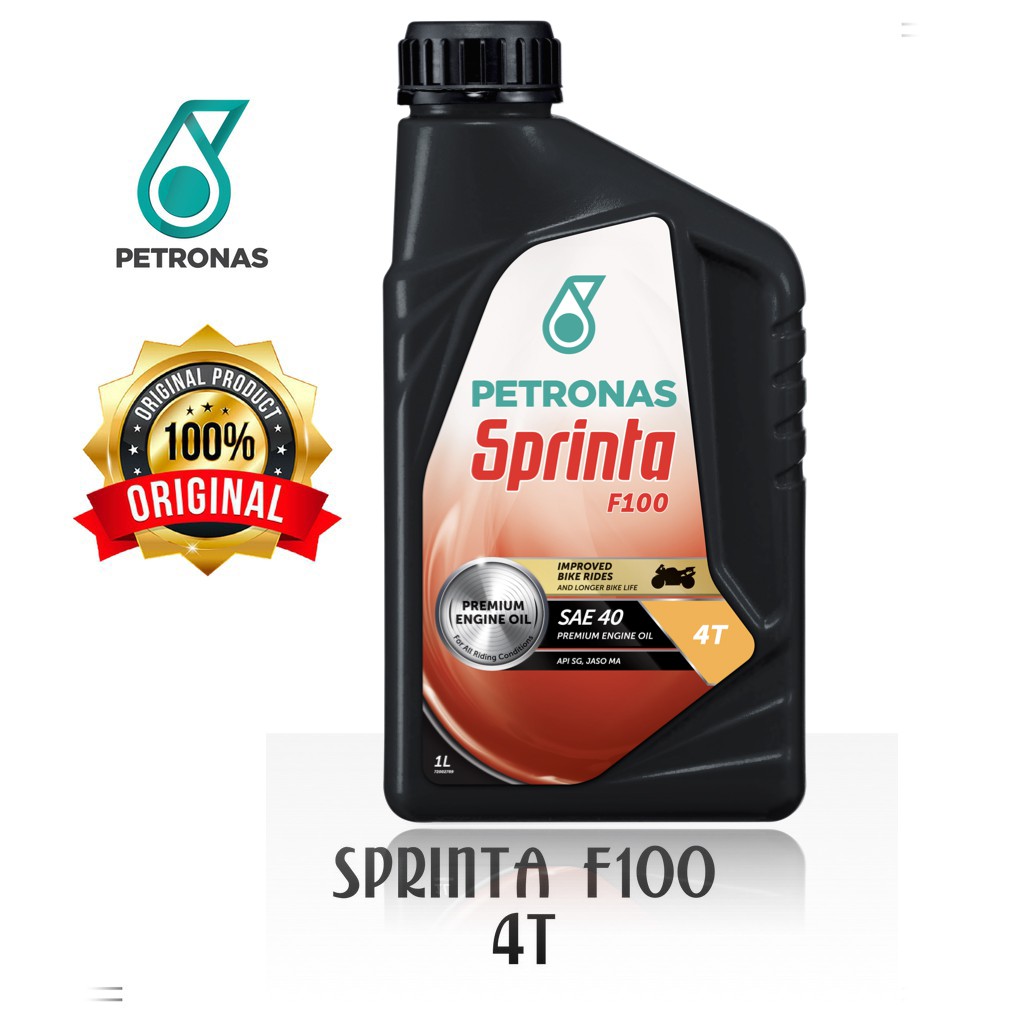 PETRONAS SPRINTA F100 SAE40 ENGINE OIL 4T (1 LITER) 100% ORIGINAL MINYAK ENJIN | Shopee Malaysia