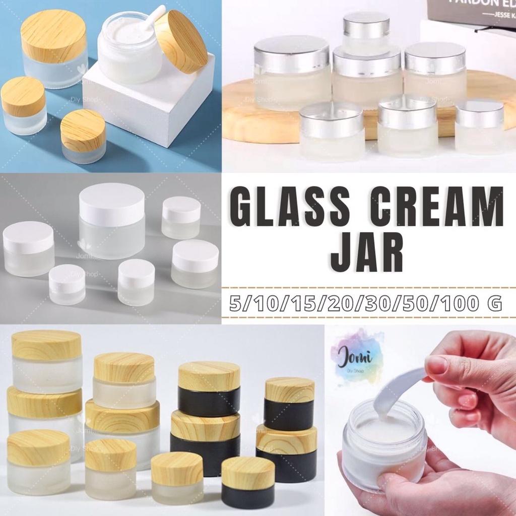 🔥Ready Stock🔥GLASS CREAM JAR 5/10/15/20/30/50/100g Transparent Glass ...