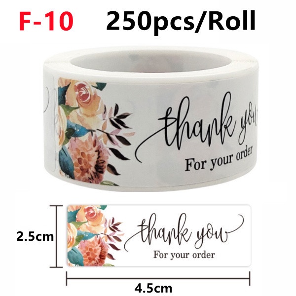 🇲🇾 7.5cm 120pcs Roll Kraft Paper Thank You Sticker Label TQ Stickers ...
