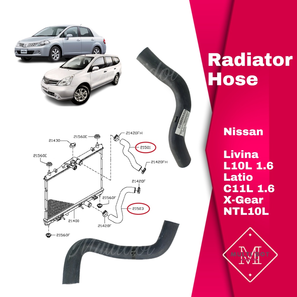 Nissan Radiator Hose Top Lower (Tan Chong) AUTOPLUS Livina L10L 1.6 ...