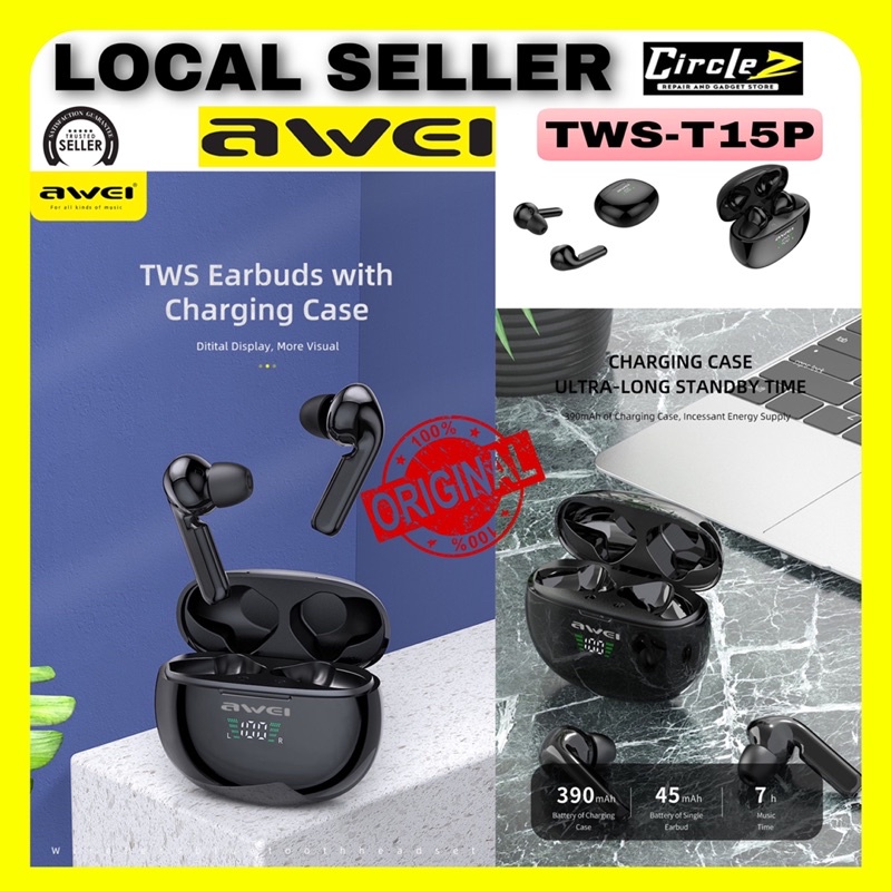 (ORIGINAL) Awei T15P TWS True Wireless Bluetooth 5.0 Earbuds Headset ...