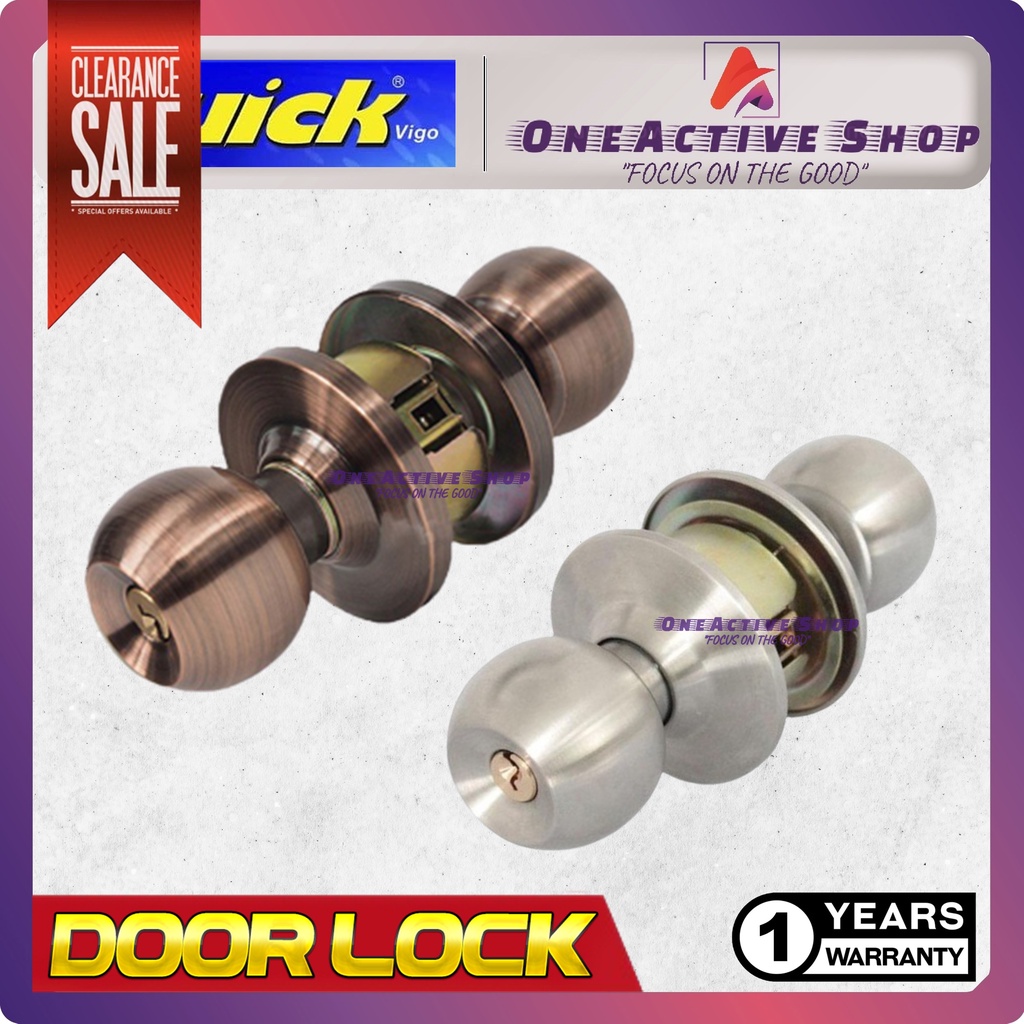 BUICK Cylindrical Door Lock Round Ball Door Knob Set Pintu Tombol Lock ...