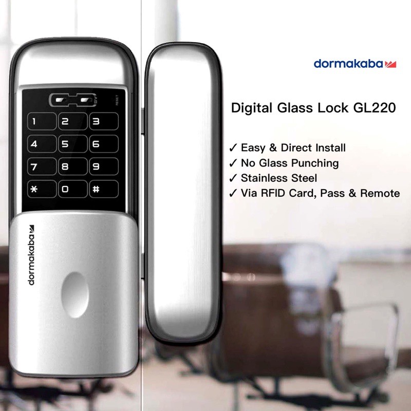 DORMAKABA 🇰🇷 Luxury Premium Digital Glass Door Lock RFID Password ...