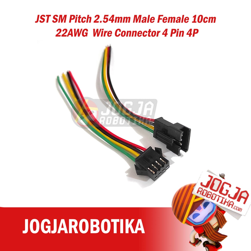 Jst SM Pitch 2.54mm Male Female 10cm 22AWG Wire Connector 4 Pin 4P | Shopee Malaysia