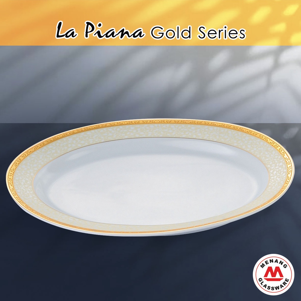 La Piana Vernon Gold Pinggan Bujur 35cm 1 Biji | Shopee Malaysia