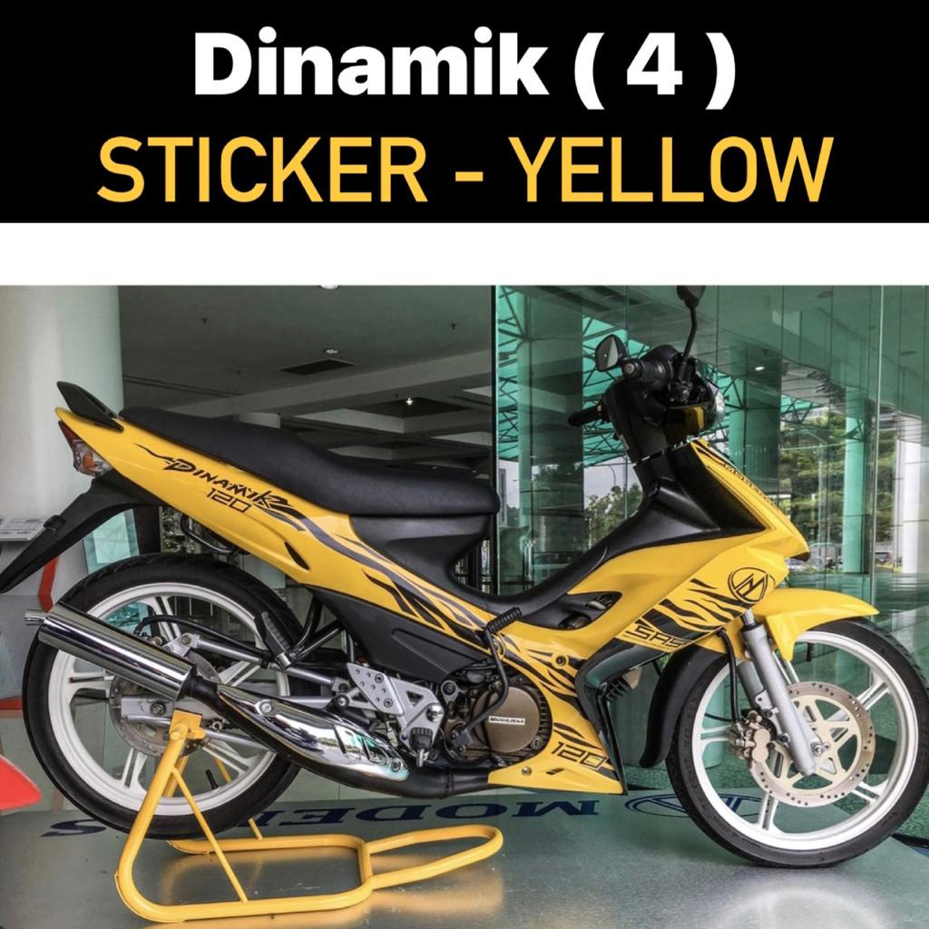 Sticker (4) Yellow Kuning Harimau Tiger Stiker body cover set stripe 4 ...