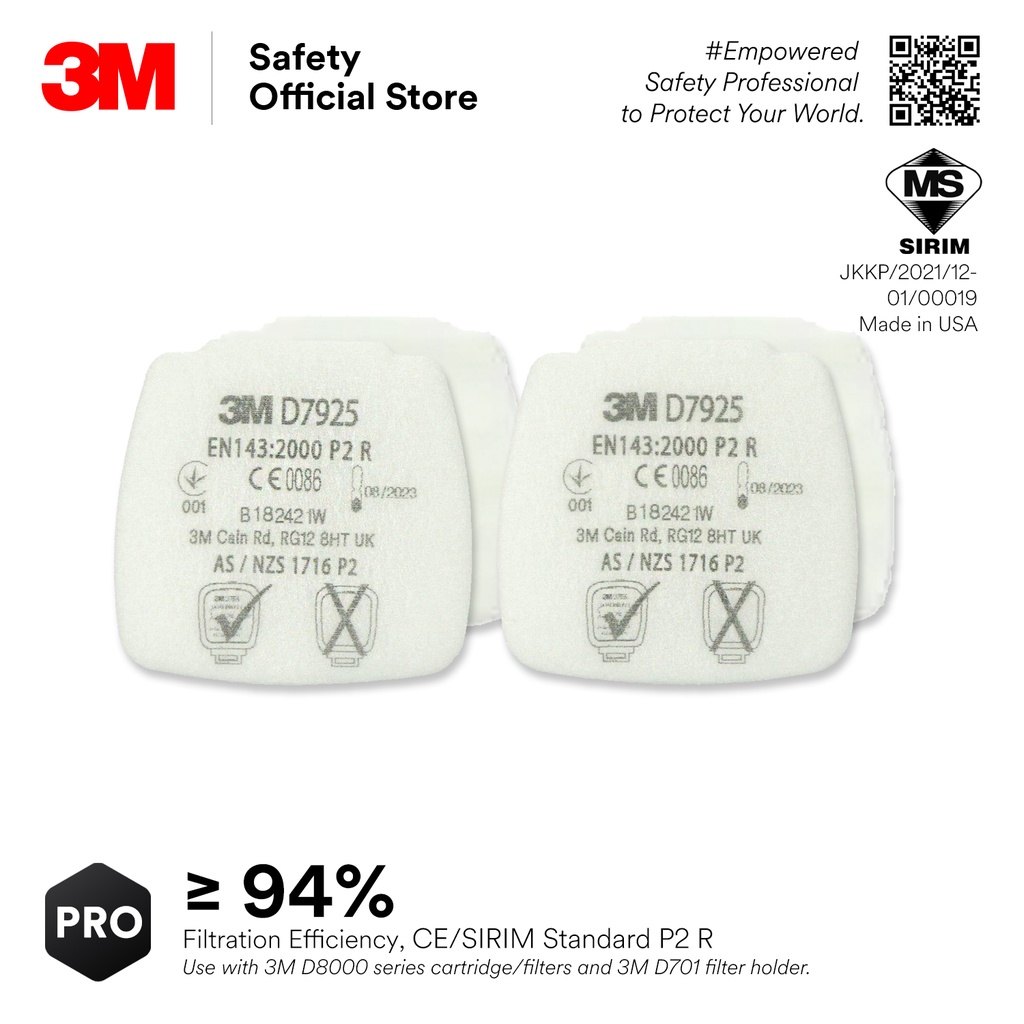 [Expired Oct 2025] 3M™ D7925 P2 R Secure Click Filter/ Use with ...
