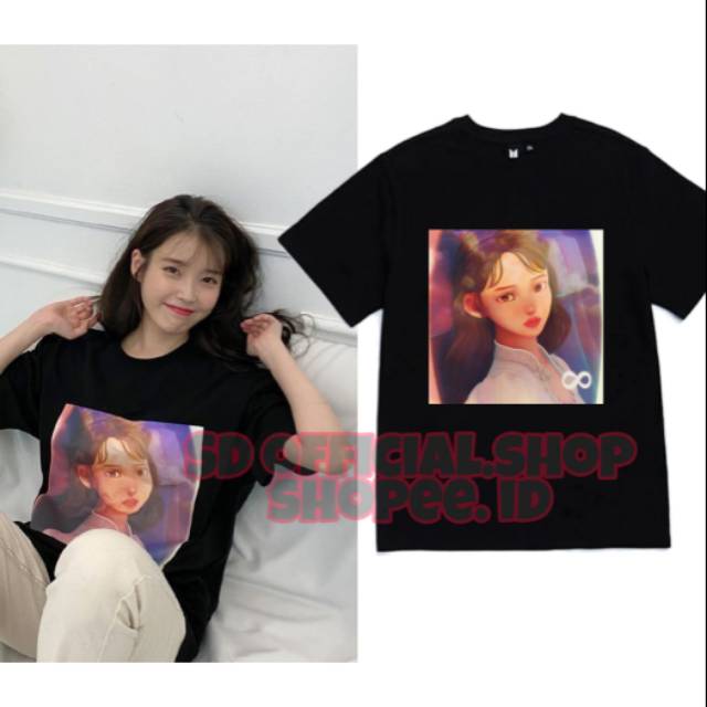 Kpop IU EIGHT PHOTO cartoon t-shirt | Shopee Malaysia