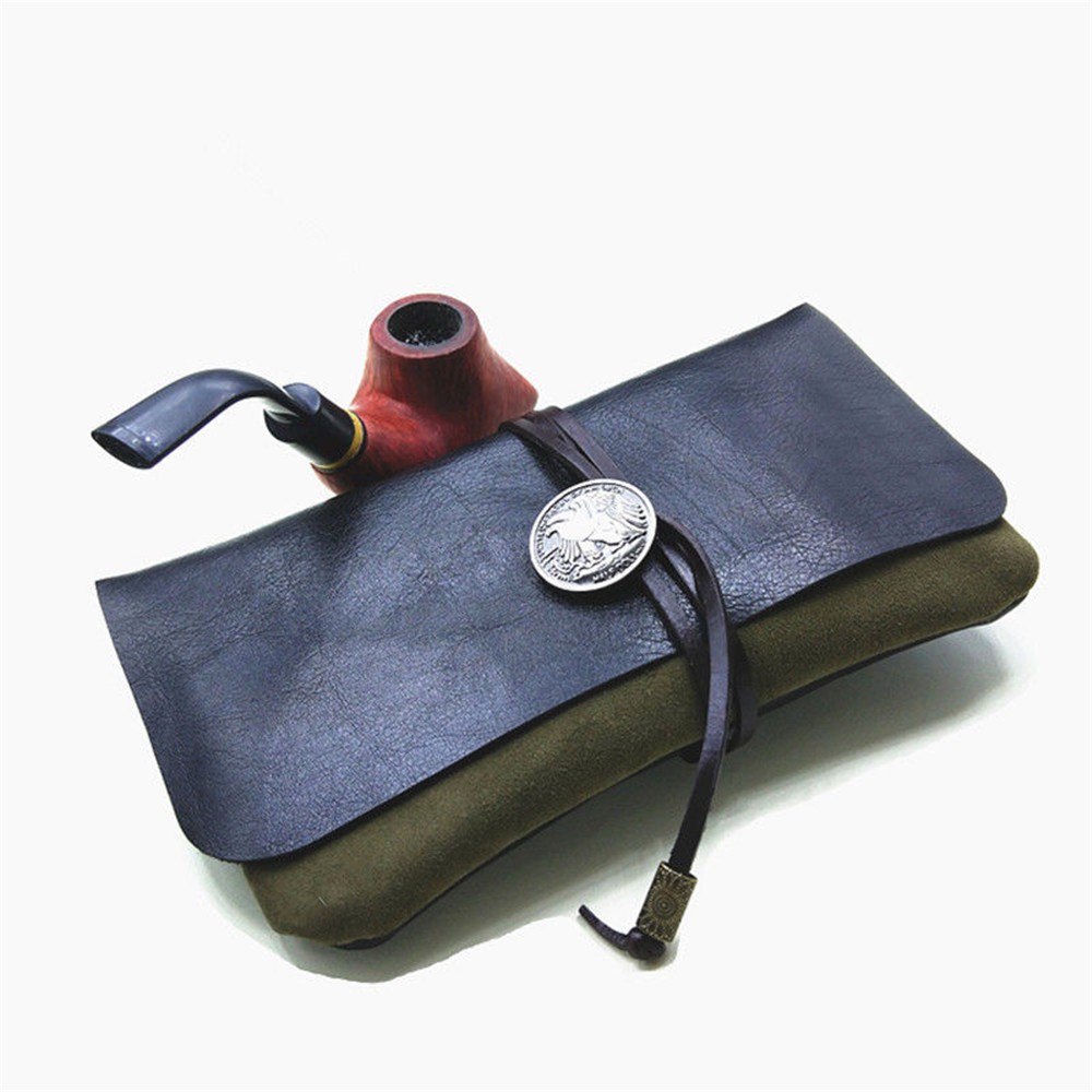Durable Portable Leather Smoking Pipe Storage Case Roll Bag Tobacco ...