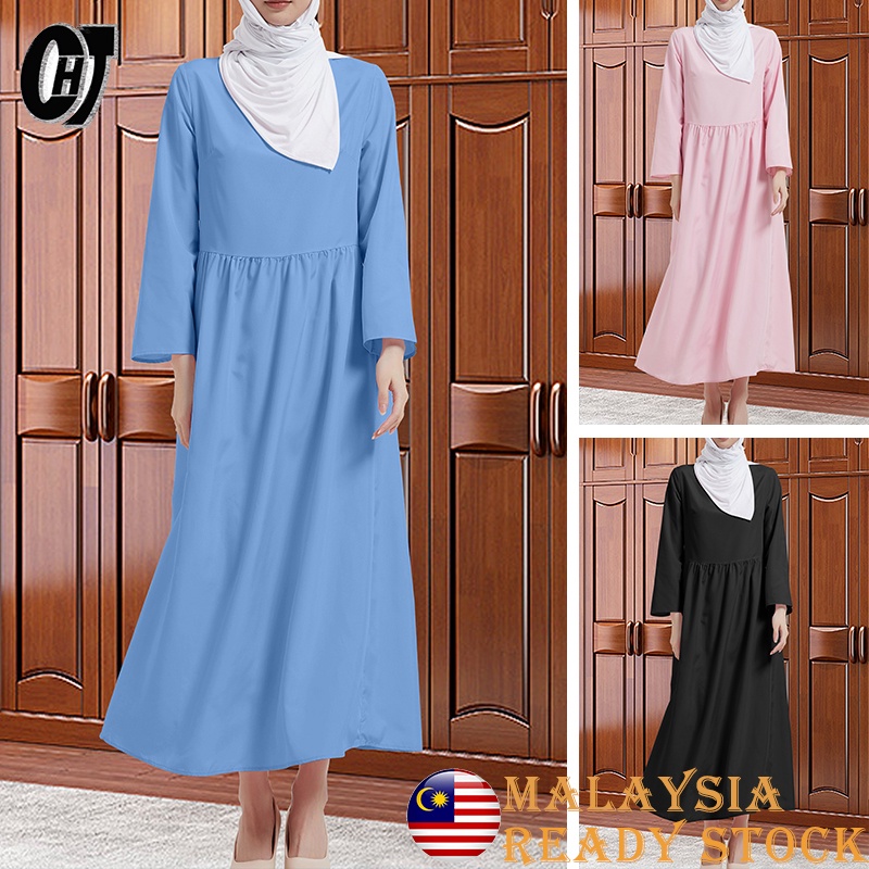 Abaya Muslimah Dress Women Plain Jubah kaftan Baju kurung Muslim Long ...