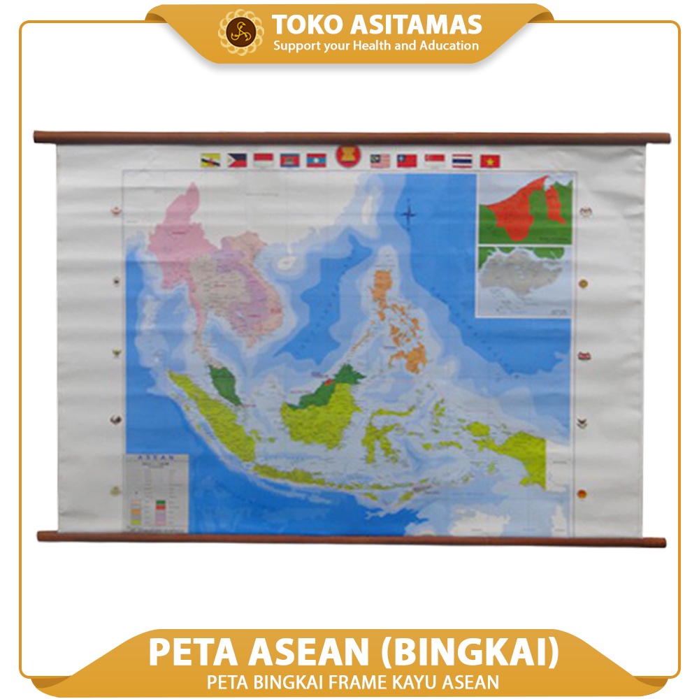 KAYU Asean Map (Frame) ASEAN Wood Frame Map | Shopee Malaysia