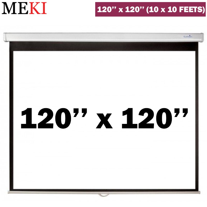 Meki Solid Series Manual Wall Screen Size 120" x 120" (10 x 10 Feets ...