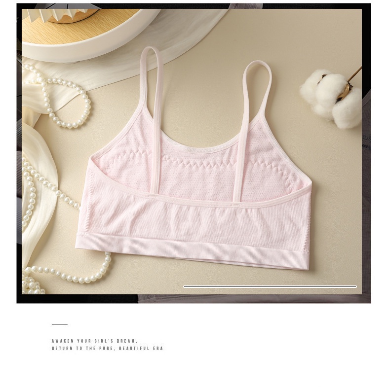 9-14 Kid's Bra Double-layer Pure Cotton Bra Puberty Vest Student ...