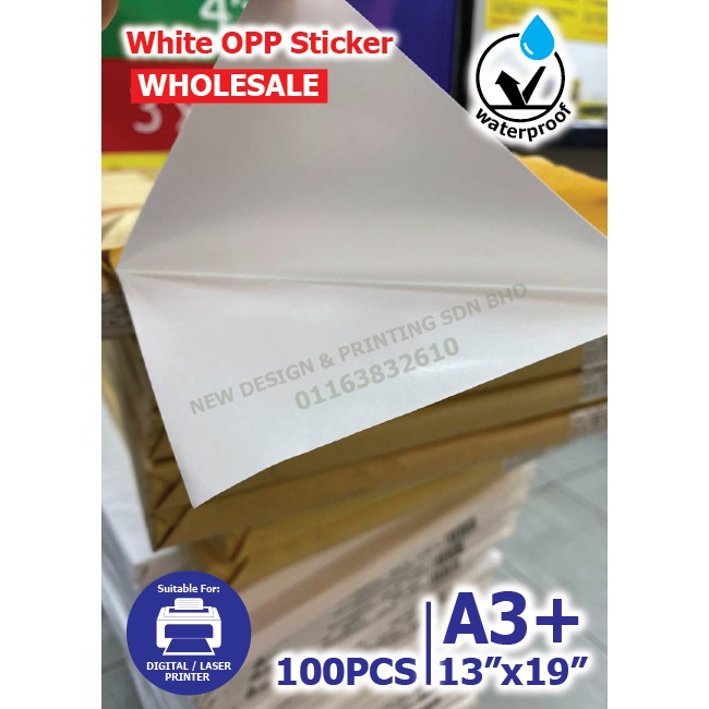 [Ready Stock] White OPP Stickers A3+ (13"x19") (483mm x 330mm) 🔥PVC ...